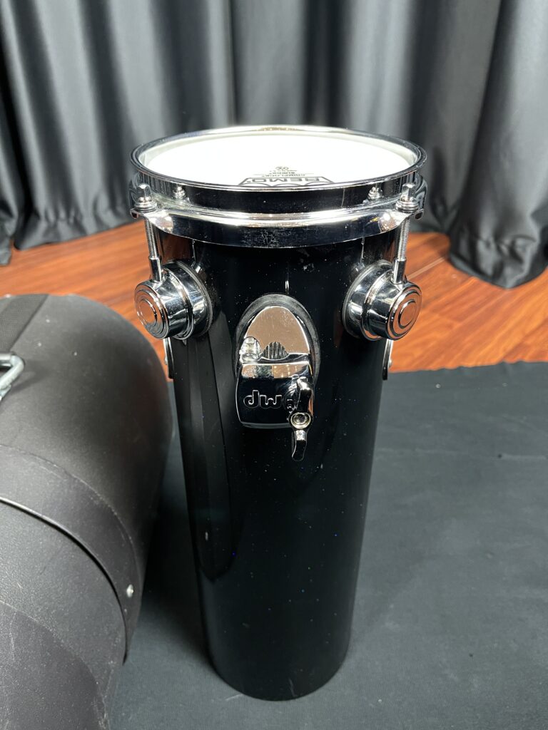 DW Used Drums Collector's Black Mirra Lacquer Specialty Rata Tom and ...