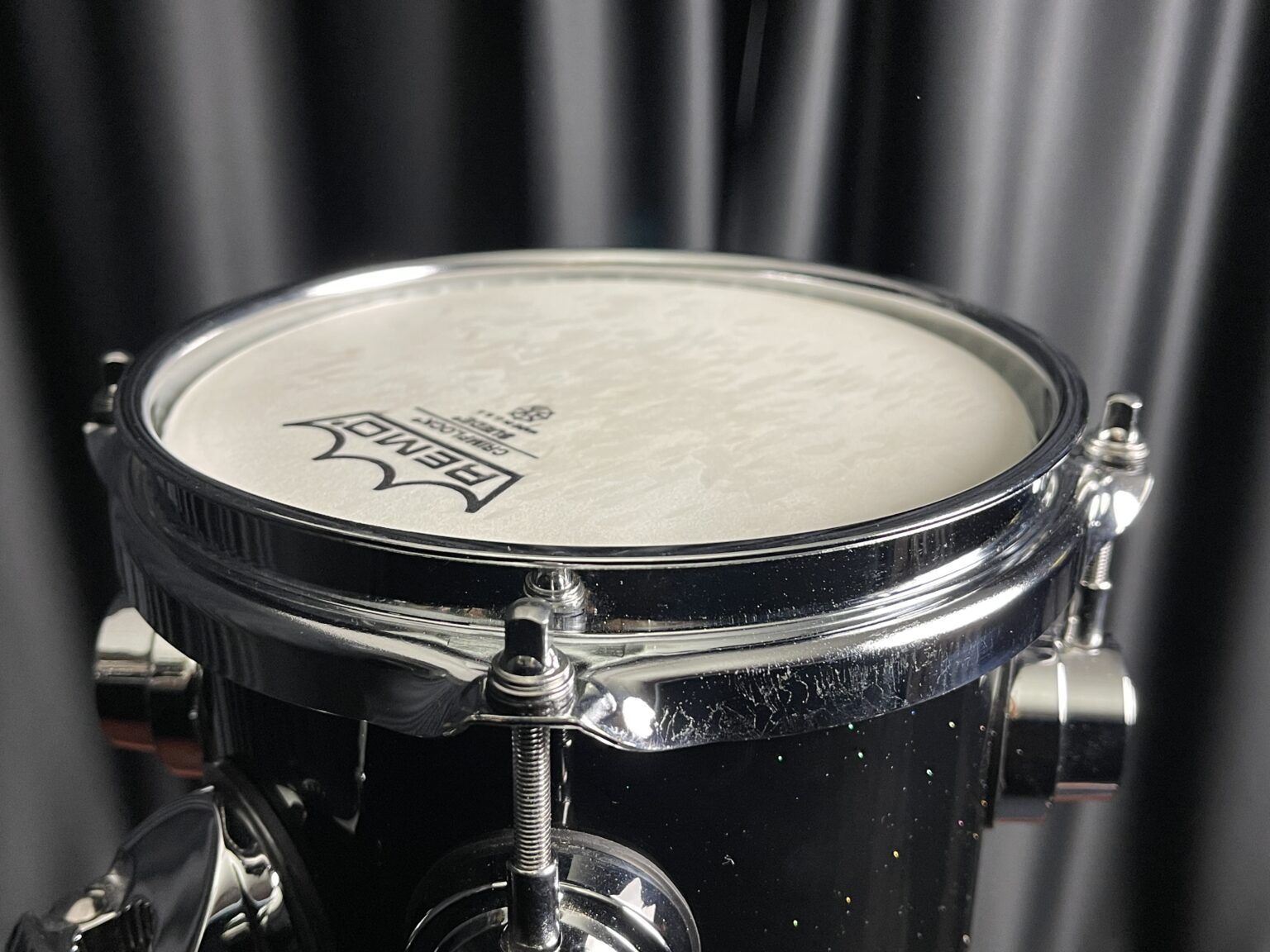 DW Used Drums Collector's Black Mirra Lacquer Specialty Rata Tom and ...