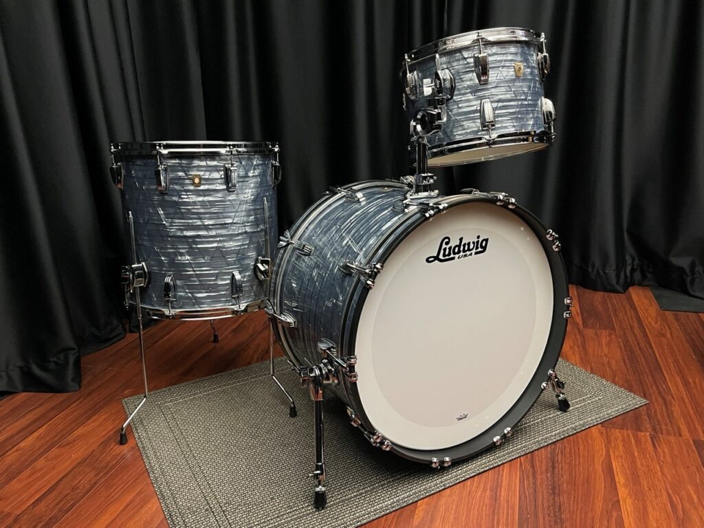 Ludwig Drums Sets USA Classic Maple Sky Blue Pearl Fab 13, 16, 22 Kit - Dales Drum Shop 2024